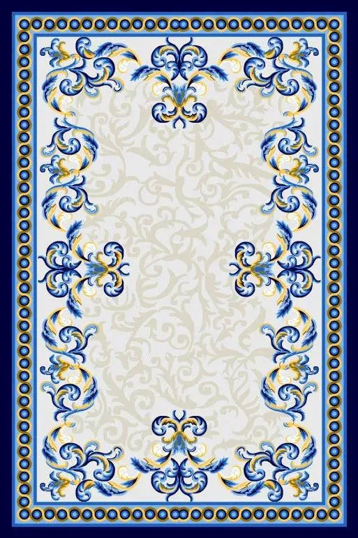 Zennova Carpet Modern Wool Rug - ABUSHAN Color Navy - Classic Hand Tuf